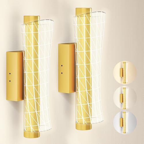 HOMCOM Led Wall Lamp 2 Pack, 9W Modern Indoor Geometric Mesh Wall Light ...