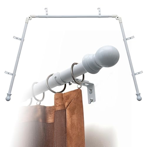 "Bay Window Curtain Rods, 36-160"" Heavy Duty Corner Curtain Rod ...