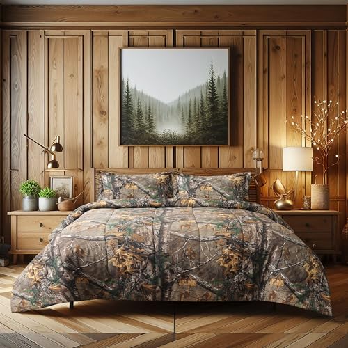"Boston Linen Company Realtree Xtra Camo Full Comforter Set 3 Piece ...