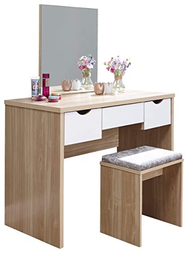GFW Elizabeth Dressing Table Set Oak by Amazon | ufurnish.com