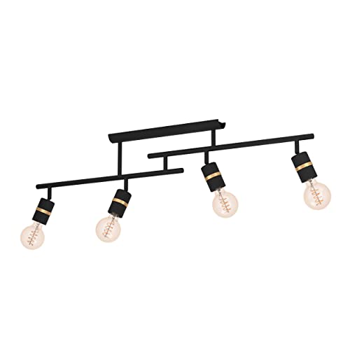 EGLO Spotlight bar Lurone, ceiling light fitting with 4 adjustable spot ...