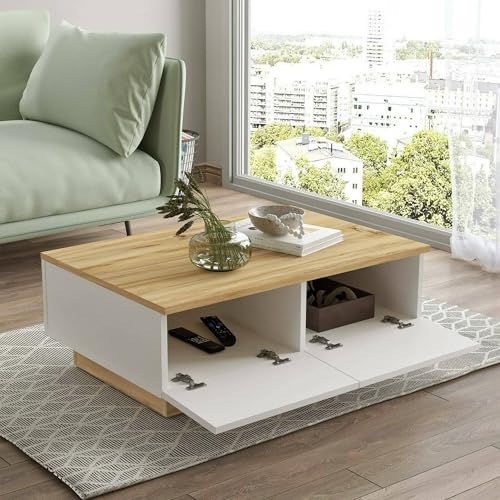 Dmora Eurus Coffee Table, Low Coffee Table, Magazine Rack for Sofa ...