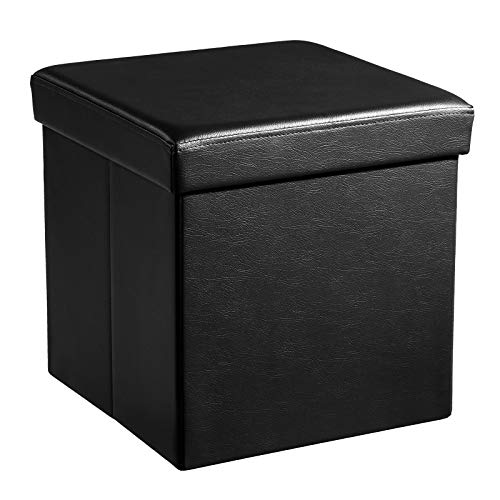 SONGMICS Storage Ottoman Cube, Footstool, Holds up to 300 kg, Synthetic ...