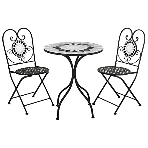 Azuma Small Garden Furniture Bistro Table and Chairs Set 2 - Greek ...
