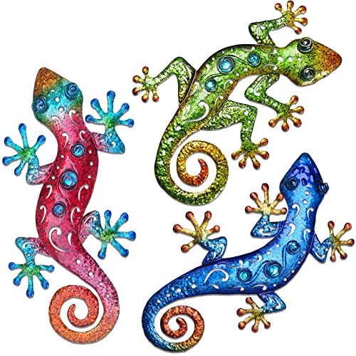 Tuokiuhn Metal Lizards Outdoor Decor Metal Gecko Wall Decoration Geico ...