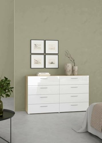 Dmora Solene Sideboard, Buffet for Living Room, Kitchen Pantry, 140 x 40 x H 82 cm, Oak and ...