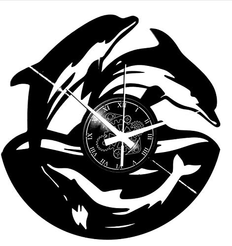 Instant Karma Clocks - Dolphin Wall Clock - Ocean-Inspired Silhouette ...