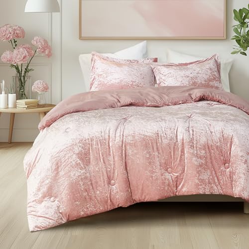 "Comfort Spaces Juliette Luxe Comforter Velvet Lush w/Button Tufted ...