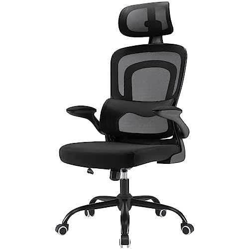 Sunon Office Desk Chair with Flip-Up Armrest with Adjustable Headrest ...