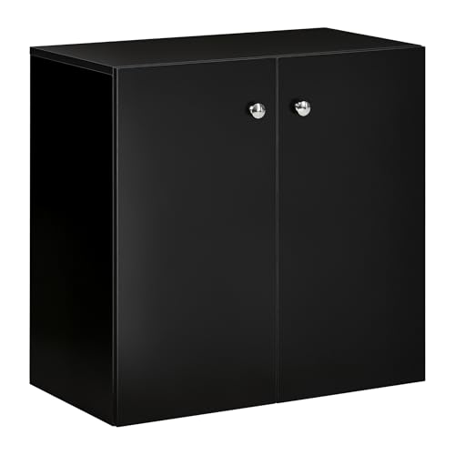 HOMCOM Storage Cabinet w/Two Shelves Wooden Sideboard Freestanding ...
