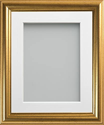 Frame Company Eldridge Gold Photo Frame with Off-White Mount, 6x4 for ...