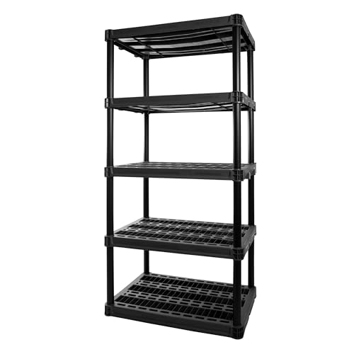 Plano 5-Shelf Extra Heavy Duty Plastic Storage Shelves, 72.5” x 36” x ...