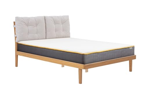 Birlea Oak Double Bed Frame White Pepe Fabric 4FT6 135cm by Amazon ...