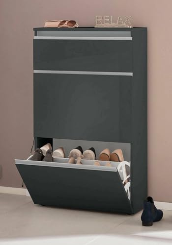 Dmora - Shoe Rack Paco, Multipurpose cabinet with 2 doors and 1 flap ...