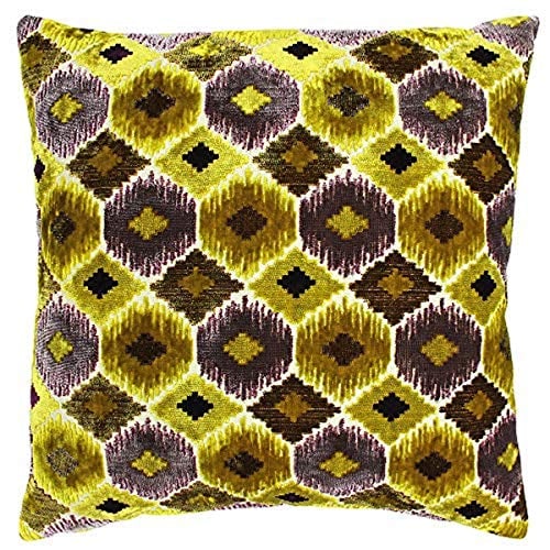 "Riva Paoletti Ares Cushion Cover - Citrine Yellow - Modern Global Ikat ...