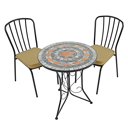 Summer Terrace NOVA Garden Table with Milan Chair, Ceramic Tile, Grey ...