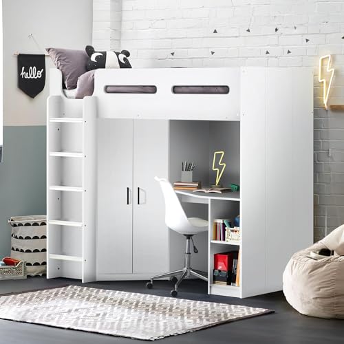 Julian Bowen Hercules High Sleeper - All White Sleepers by Amazon ...