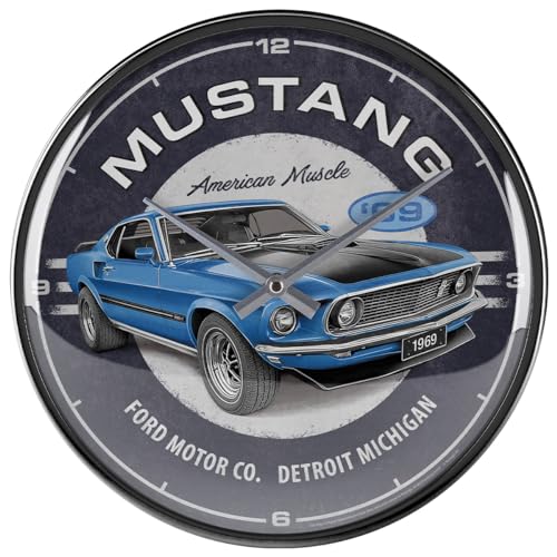 Nostalgic-Art Retro wall clock, Ø 31 cm, Ford Mustang – 1969 Mach 1 ...