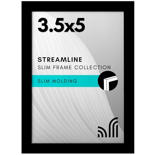 Americanflat 3.5x5 Picture Frame in Black - Thin Border Photo Frame ...