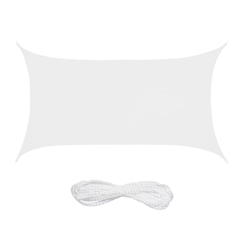 Relaxdays Sun Sail Shade, Rectangular, Polyester Fabric, Garden ...