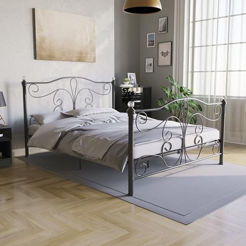Vida Designs Chicago King Size Bed, 5ft Bed Frame Metal Headboard High ...