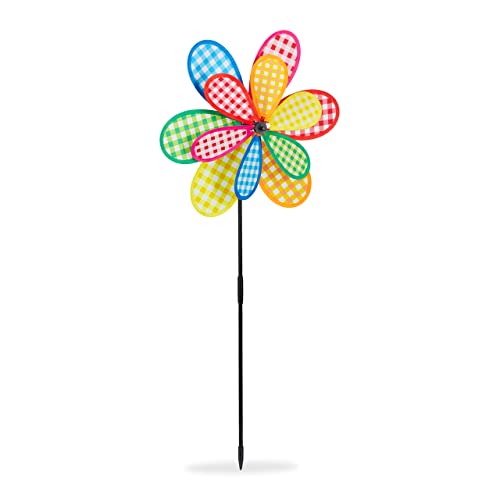 Relaxdays Pinwheel Flower, Ornaments for the Garden & Balcony, HWD 84 x ...