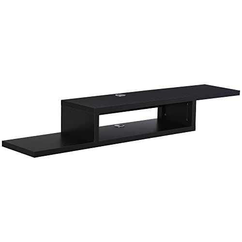 HOMCOM Floating TV Unit, Wall Mounted TV Stand with Open Shelf and 2 ...