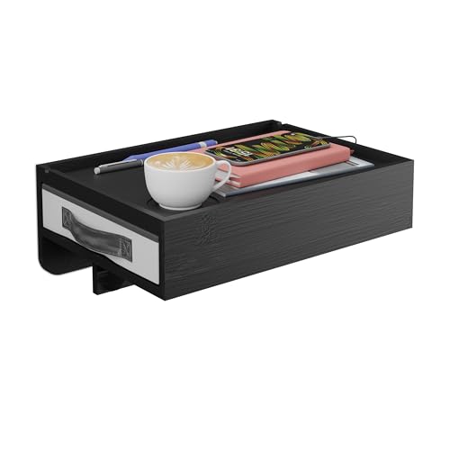 Relaxdays Clip-On Bedside Table, Bamboo, 14 x 37 x 26.5 cm, Drawer ...