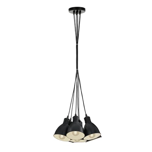 Eglo Priddy Pendant Lamp, 7-Light Vintage Hanging Lamp in Industrial ...