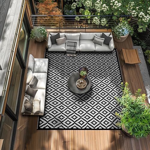 Green Decore Lightweight Outdoor Reversible Plastic Nirvana Rug (270 cm ...