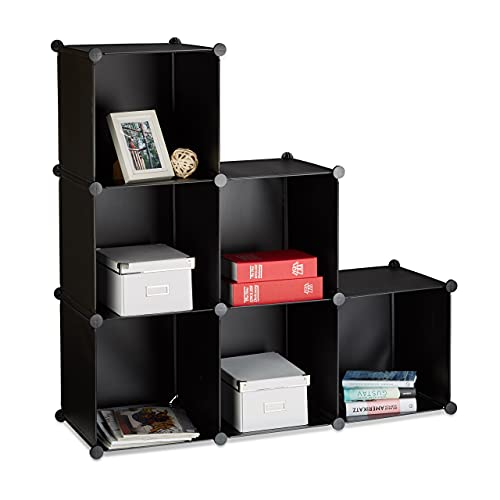 Relaxdays Storage Shelf Step Rack with 6 Compartments, Stacking Shelves ...