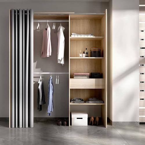 DMORA - Wardrobe Wetterhorn, Structure for walk-in closet with curtain ...