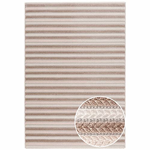Mynes Home Short Pile Rug Runner Beige / 80 x 150 cm / 3D Abstract ...