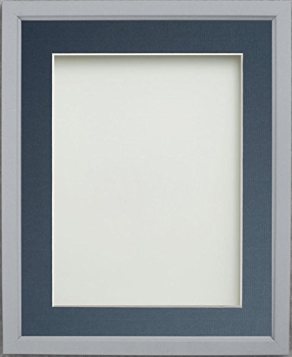 Frame Company Drayton Range A4 Grey Picture Photo Frame with Blue Mount ...