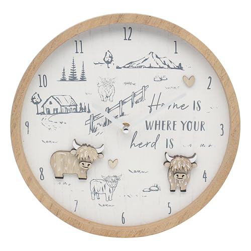 L & P Home & Gifts Highland Cow Clock by Amazon | uFurnish.com
