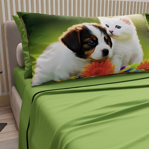 PETTI Artigiani Italiani - Animal Bed Linen with Cats and Dogs in ...