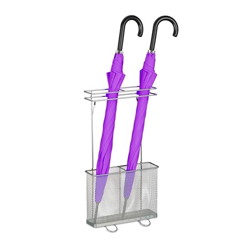 Relaxdays Umbrella Stand, 54 x 30.5 x 15 cm, Metal, Rectangular, Brolly ...