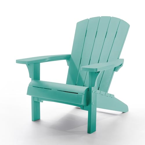 Keter Troy Adirondack Garden Chair – Aqua Teal - Outdoor Wood-Effect ...