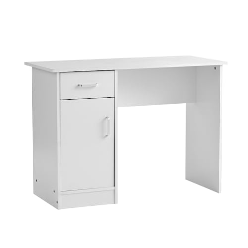 Tyler Home Source Desk White 1 Drawer 1 Door Compact Computer ...