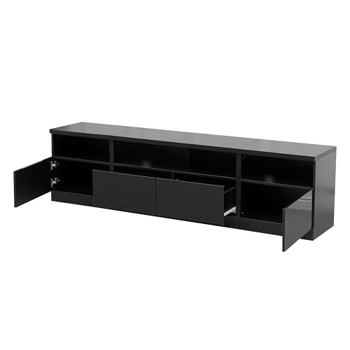 MMT Furniture LED TV Stand Cabinet Unit with Blue LED Lights -TV ...