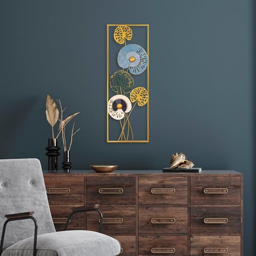 Hand-Painted Decorative Metal Wall Accessory, 32 x 90 cm, 100% Metal (1 ...