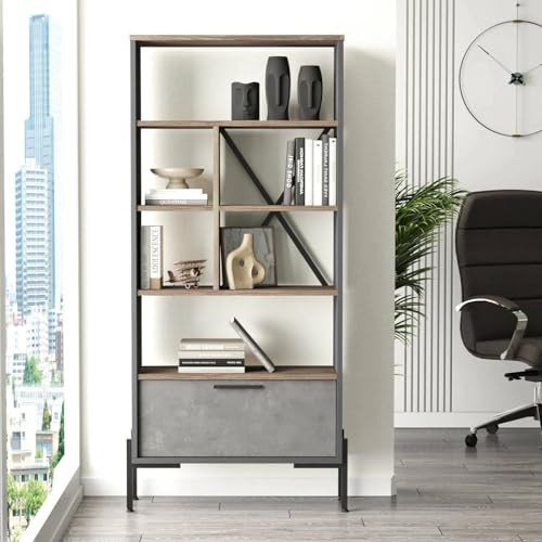 Dmora - Music Bookcase, Office Shelf, Bookcase, Library, 76 x 45 x H ...