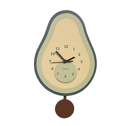 Fisura - Original avocado wall clock. Silent wall clock 38 centimetres ...