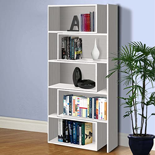 Dmora - Extensible bookcase in width with 5 open compartments, Shelf ...