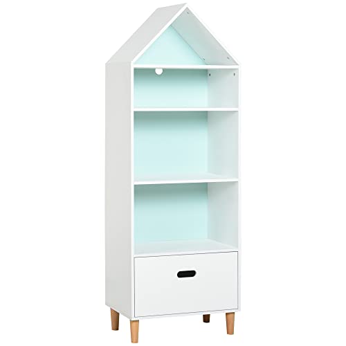 HOMCOM Kids Children Wooden Bookcase w/Drawer Bedroom Furniture ...