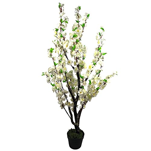 Leaf Design UK Realistic Artificial Blossom Tree, White, 120cm by ...