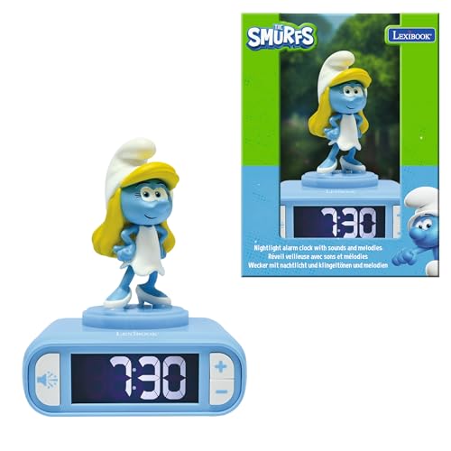 Lexibook, Smurfs Nightlight Alarm Clock, Sounds and Melodies, Backlit ...