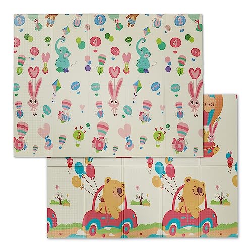 Relaxdays Folding Playmat, Animal Design, Wipe Clean, Non-Toxic, 195 x ...
