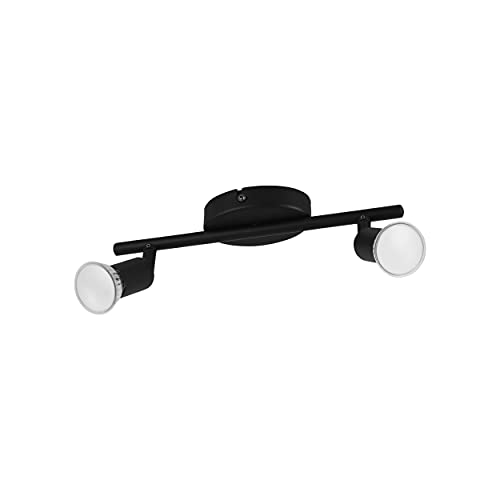 Eglo LED Ceiling Light Buzz-LED, 2 Light Black Metal Lighting, Living ...