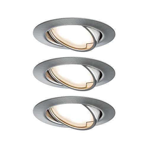 Paulmann Base LED Recessed Luminaire Round, 3x5W, Brushed Iron, 3000K ...